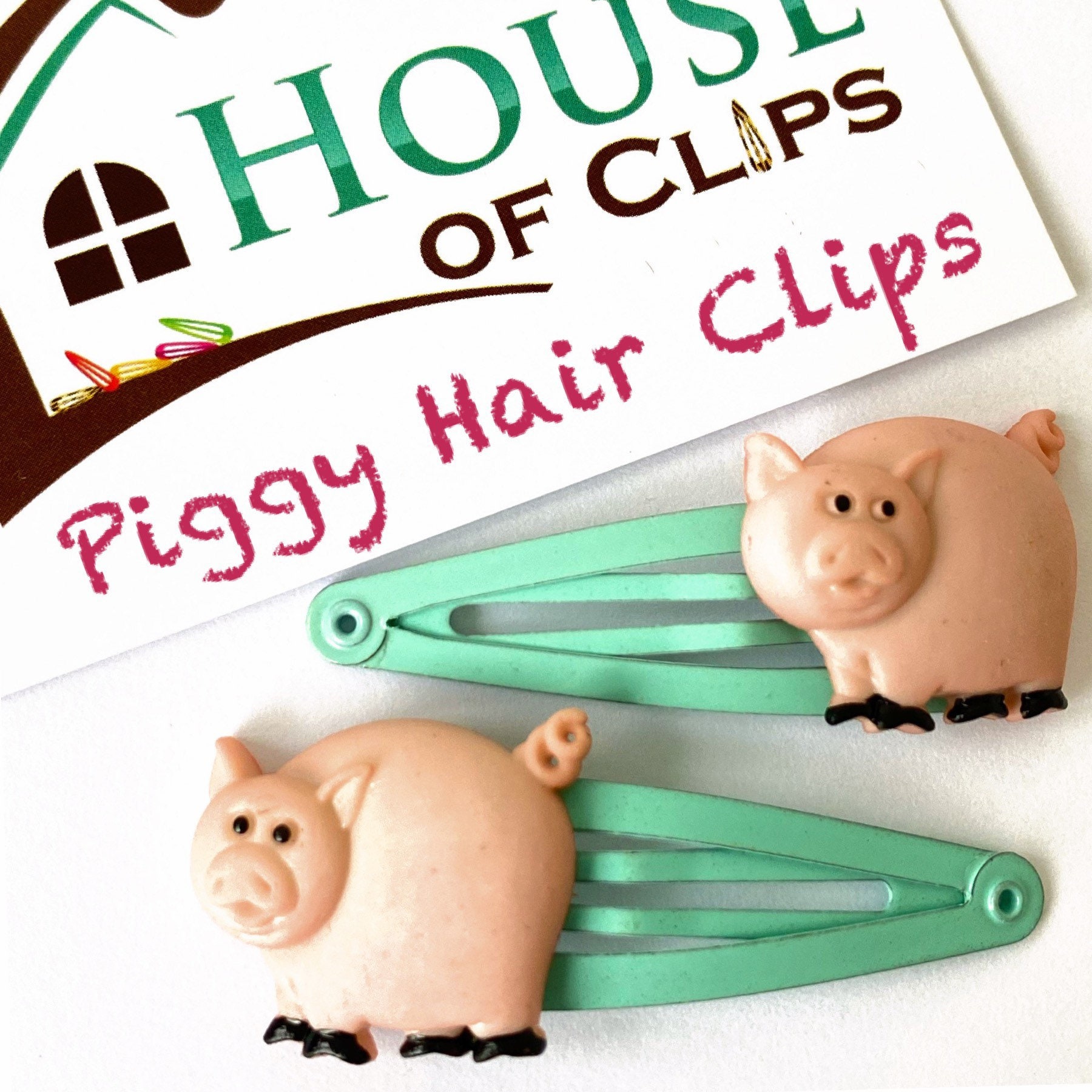 Piggy Hair Clips Pig Snap Clips Pig Barrettes Pink Pig - Etsy UK