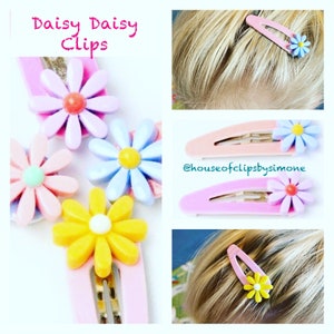 Daisy Hair Clips X2 - Non-slip Hair Clips - Flower Hair Clips ...