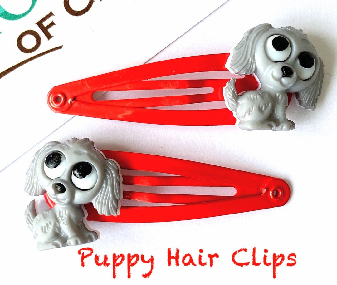 Grey Puppy Dog Hair Clips: Girls' Barrettes (5cm) - Etsy