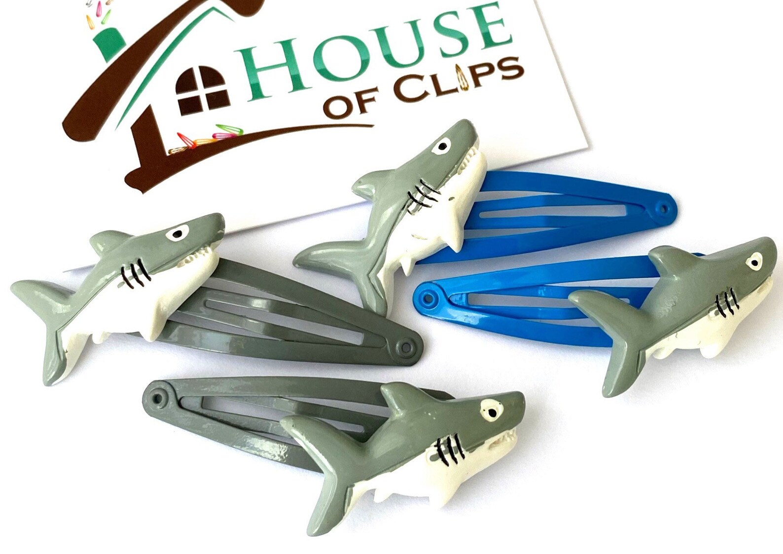 Extremely Scary Shark Hair Clips X2 Shark Non Slip Barrettes - Etsy