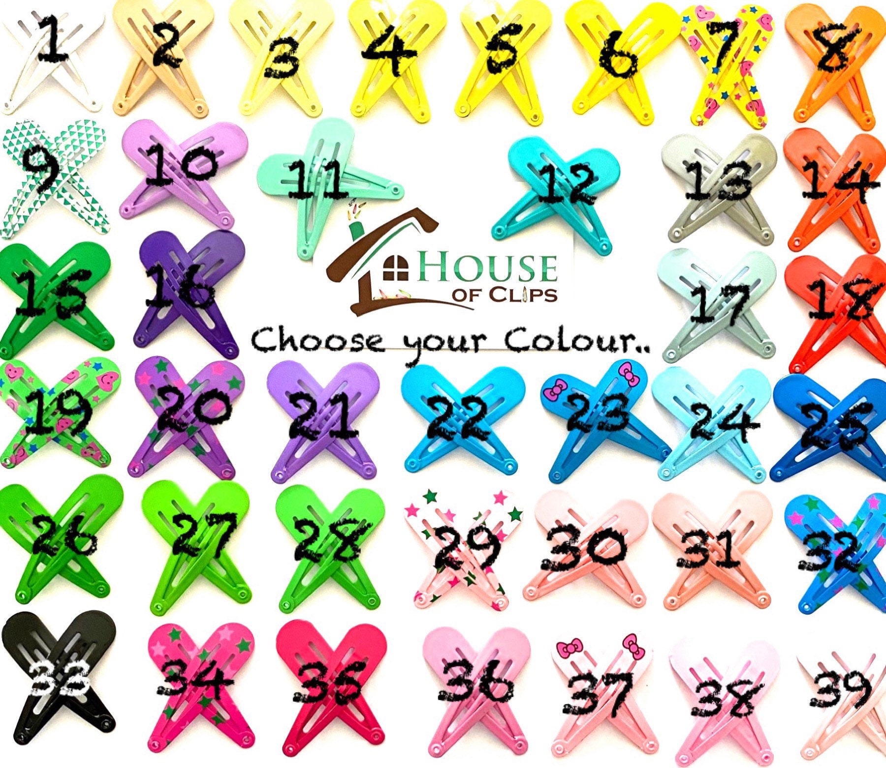 Hair Clips Various Colours X2 You Choose Hair Clips Plain | Etsy