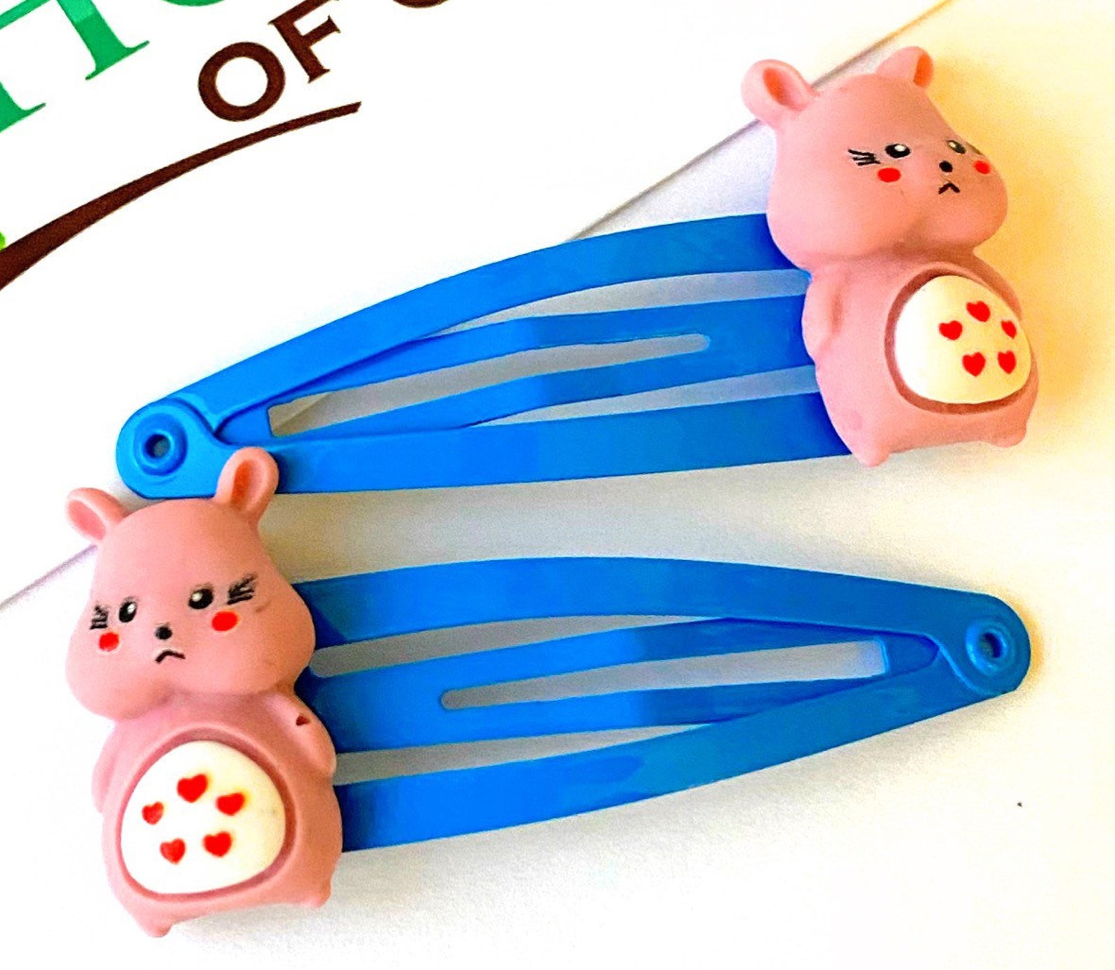 Hammy the Hamster Hair Clips X2 Hamster Non Slip Barrettes | Etsy