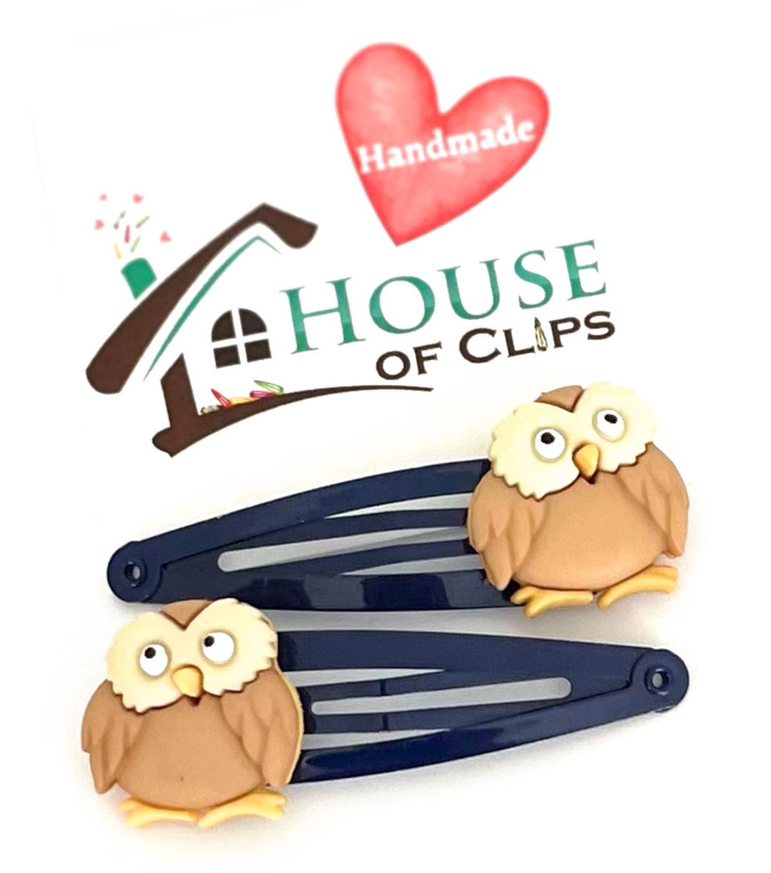 Owl Hair Clips X2 Forest School Hair Clips Owl Barrettes Owl Snap Clips ...