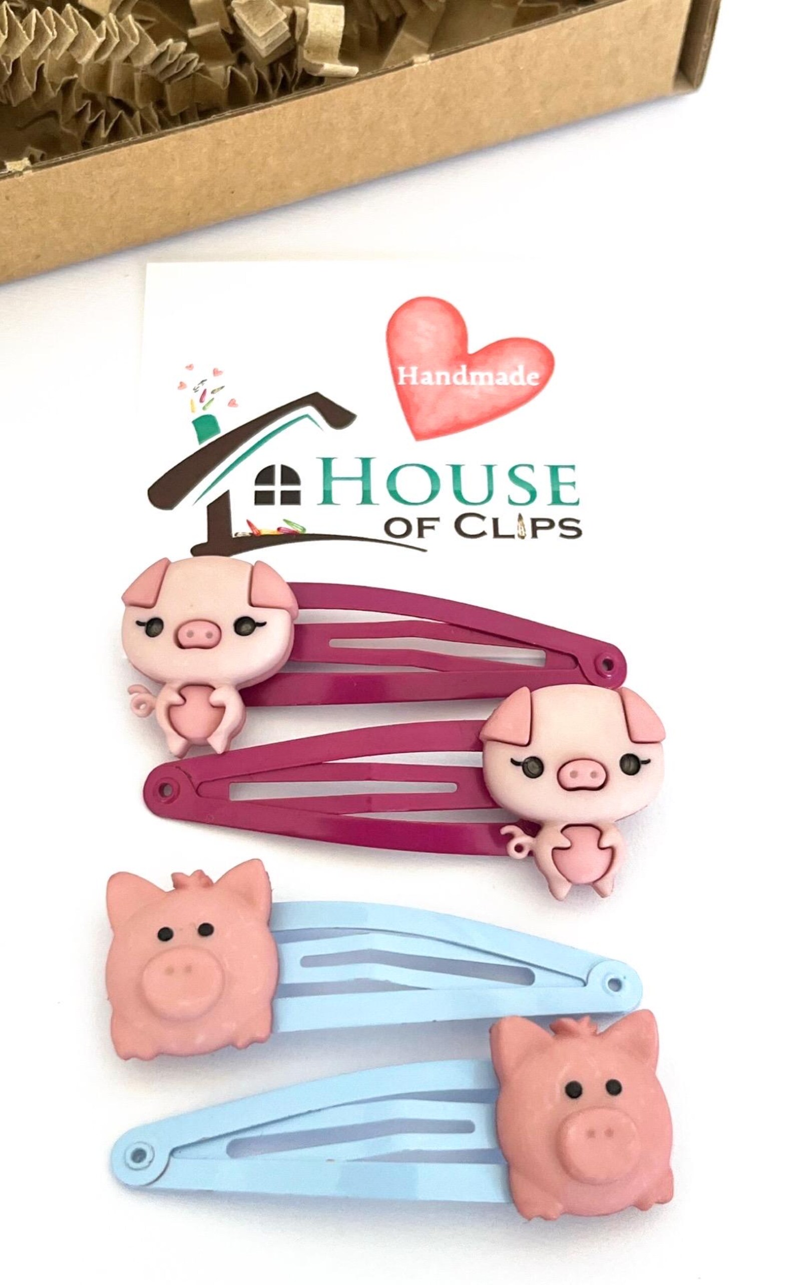Pig Hair Clips: Farm Animal Barrettes, Set of 2 - Etsy