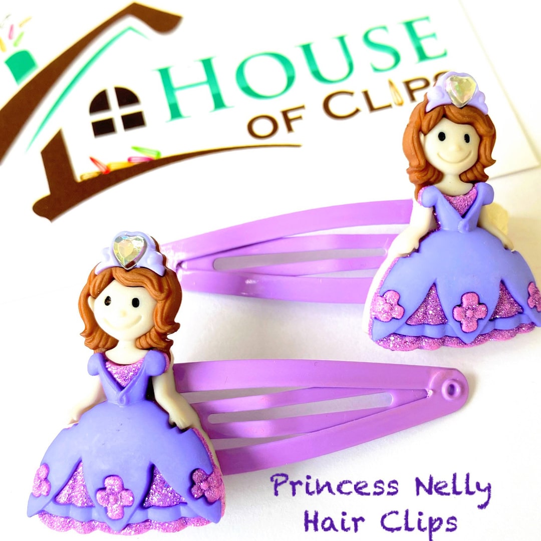 Princess Nelly Hair Clips X2 - Sparkle Princess Hair Clips - Princess ...