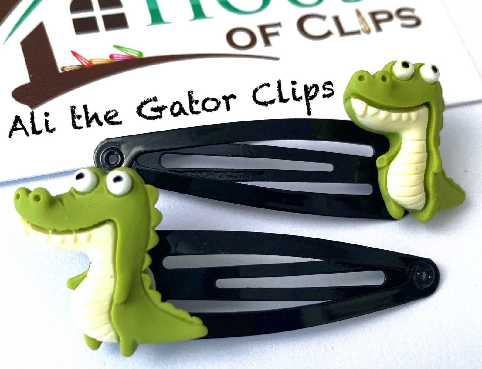 Ali the Gator Hair Clips X2 Alligator Hair Clips Crocodile - Etsy