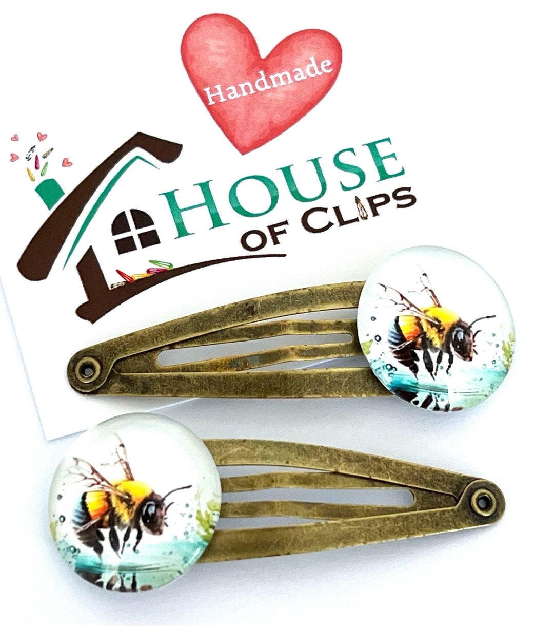Look After the Bees Clips X2 - Antique Bee Hair Clips - Bee Protection ...