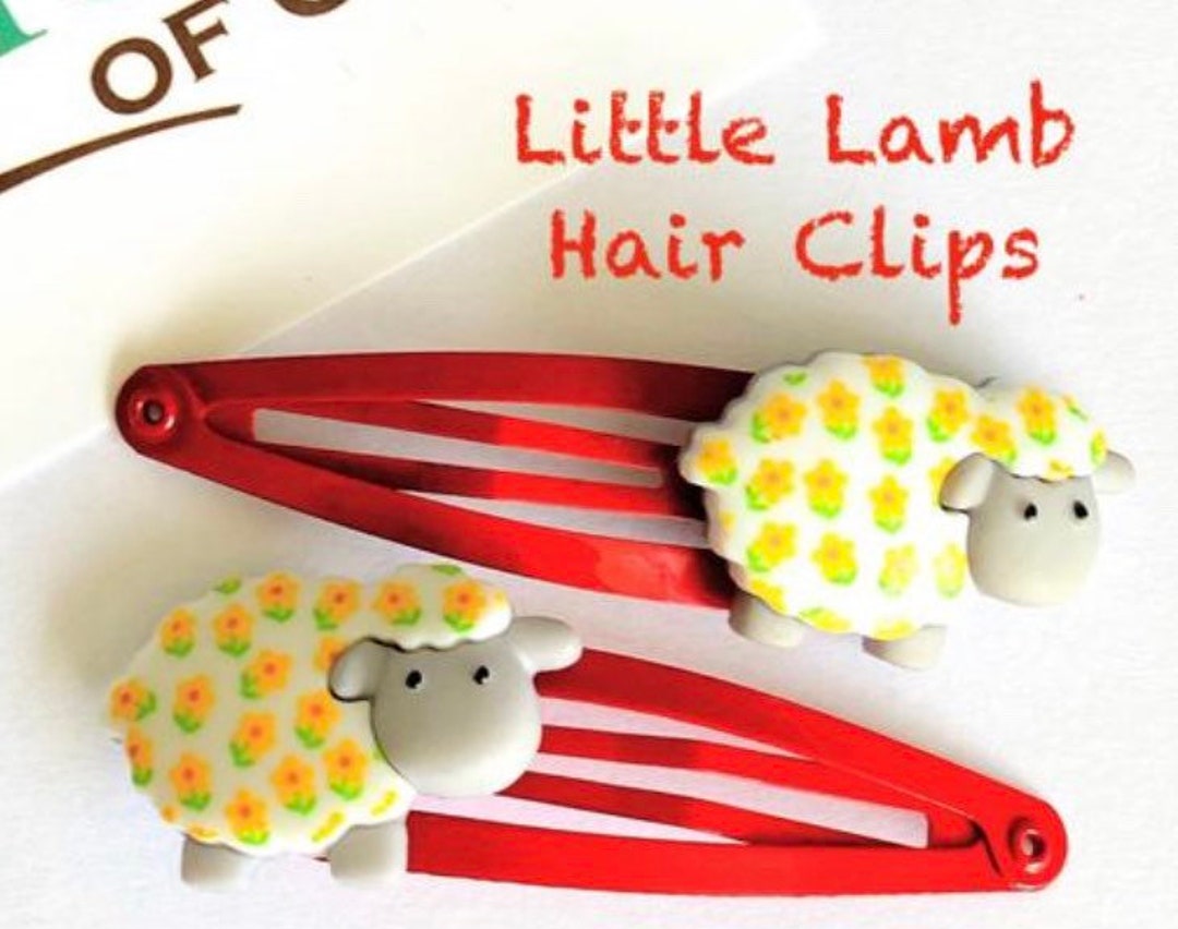 Little Lamb Hair Clips - Sheep Hair Clips - Easter Hair Clips - Easter ...