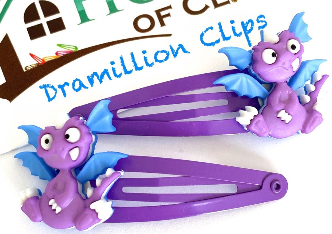 Dramillion Dragon Hair Clips X2 - Dragon Snap Clip - Boys Dragon Clips ...