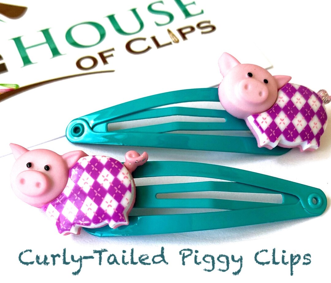 Pig Hair Clips: Farm Girl Pigtail Slides (set of 2) - Etsy
