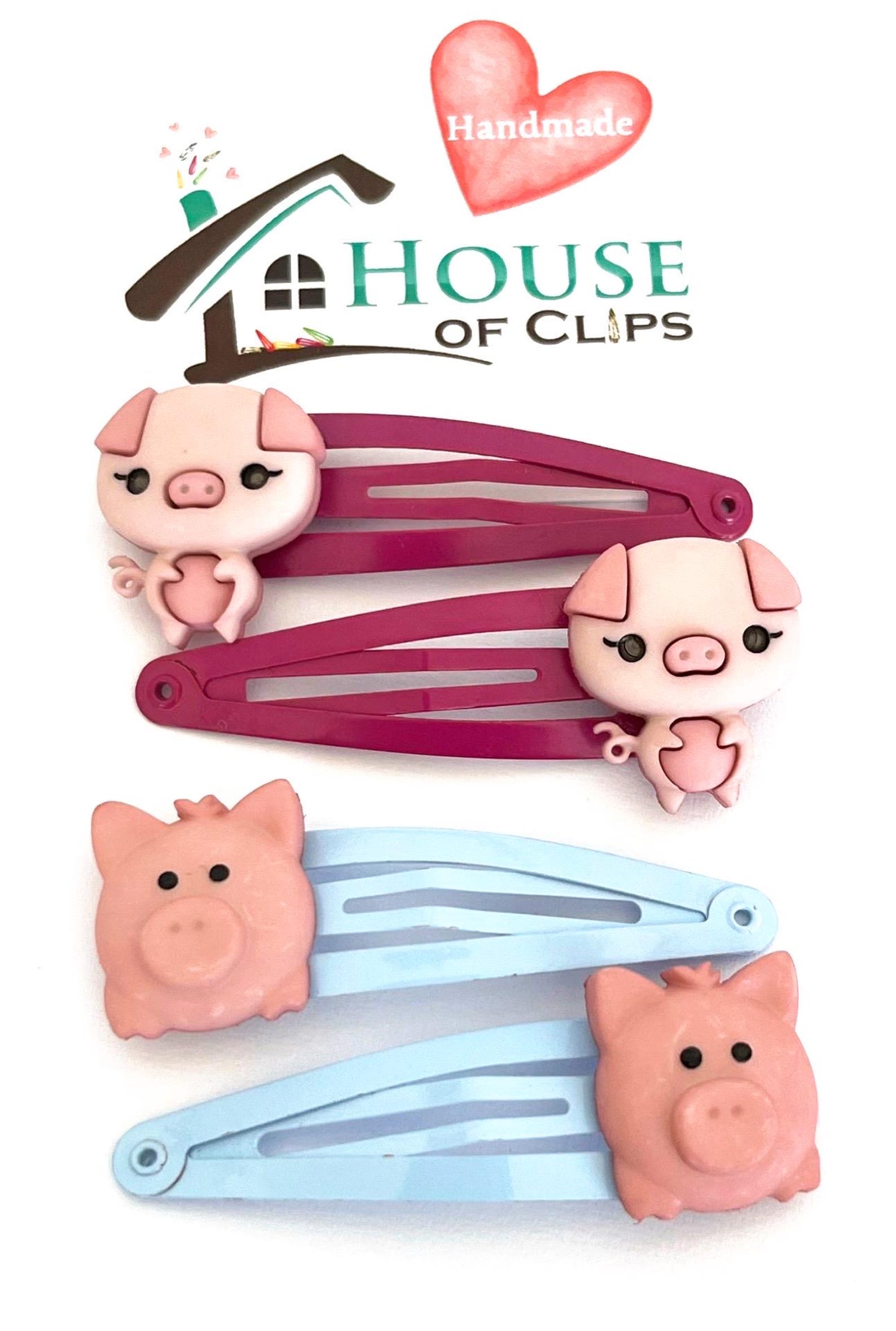 Pig Hair Clips: Farm Animal Barrettes, Set of 2 - Etsy