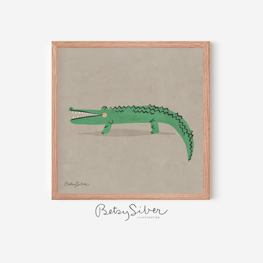 Framed Crocodile Art Print | Kid Room Decor | Nursery Wall Art ...