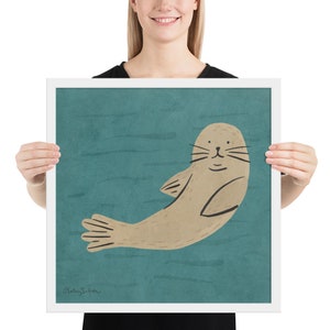 Framed Seal Art Print | Kid Room Decor | Nursery Wall Art | Nautical ...