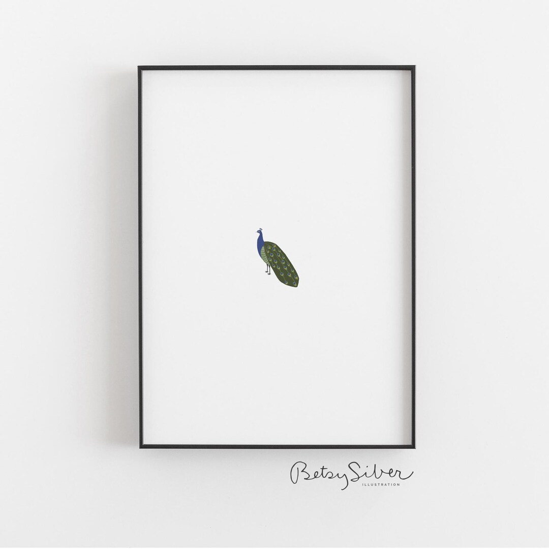 Tiny Peacock Illustration | Kid Room Decor | Nursery Wall Art ...