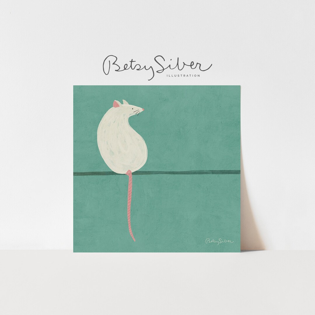 Rat Art Print | Kid Room Decor | Nursery Wall Art | Rat Wall Art | Rat ...