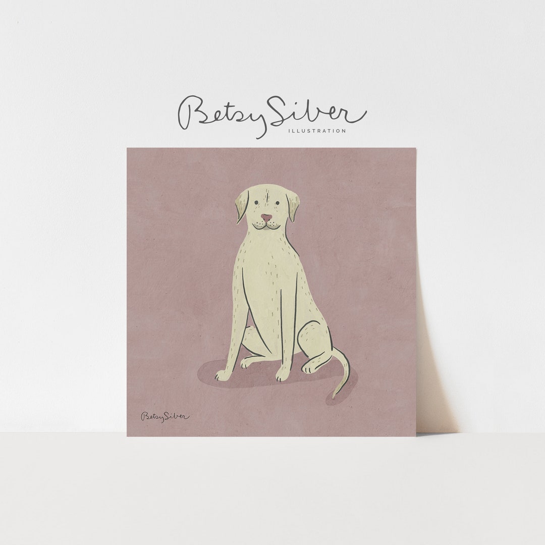 White Lab Art Print | Kid Room Decor | Nursery Wall Art | Dog Wall Art ...