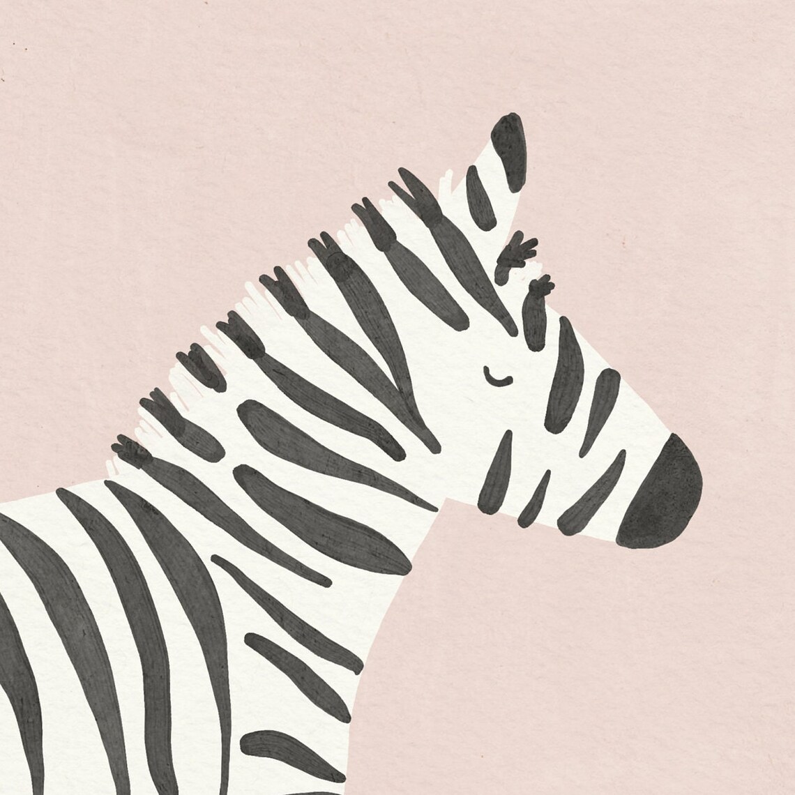Pink Zebra Art Print | Whimsical Nursery Wall Decor - Etsy