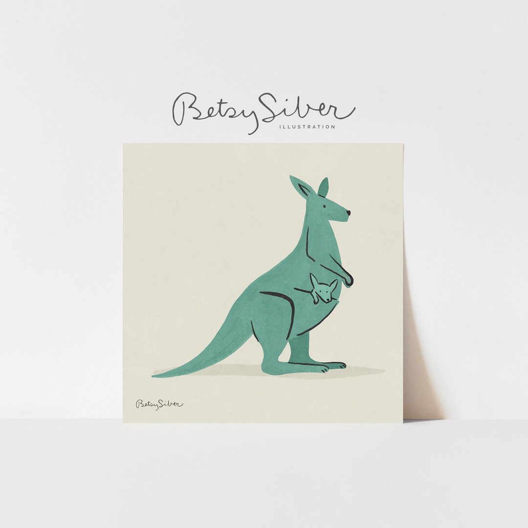 Kangaroo Art Print | Kid Room Decor | Nursery Wall Art | Kangaroo Wall ...