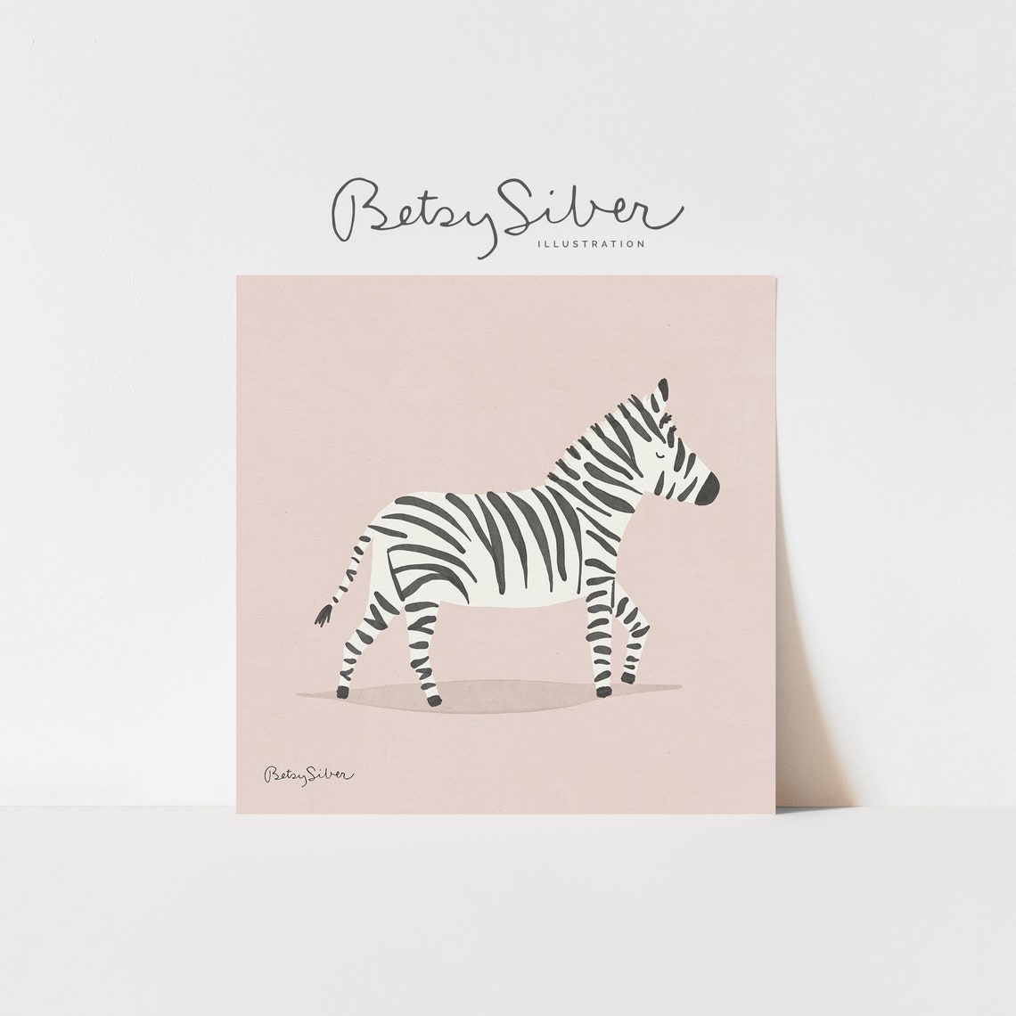 Pink Zebra Art Print | Whimsical Nursery Wall Decor - Etsy
