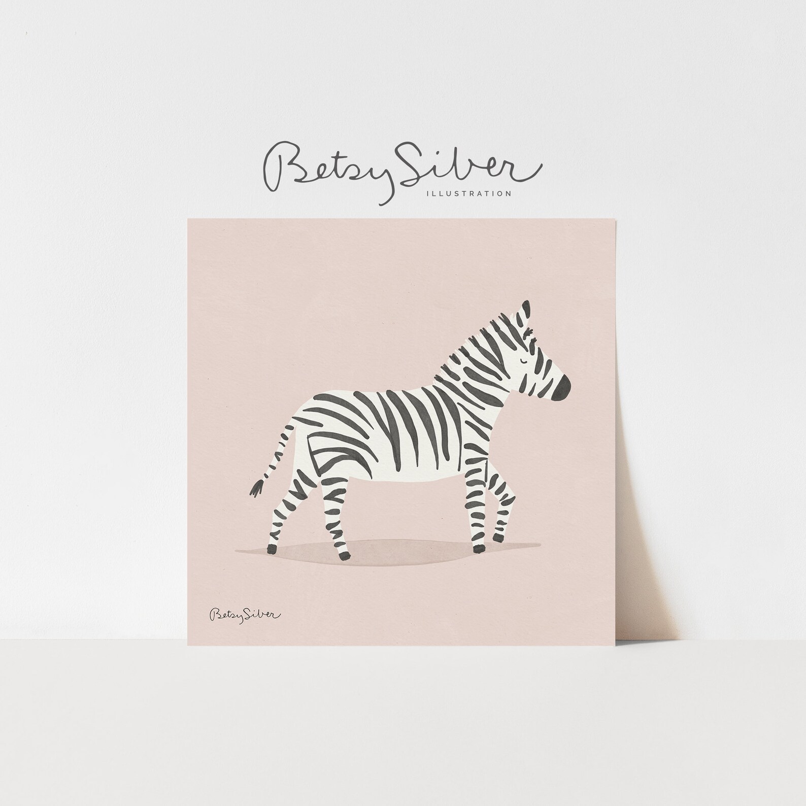 Pink Zebra Art Print | Whimsical Nursery Wall Decor - Etsy