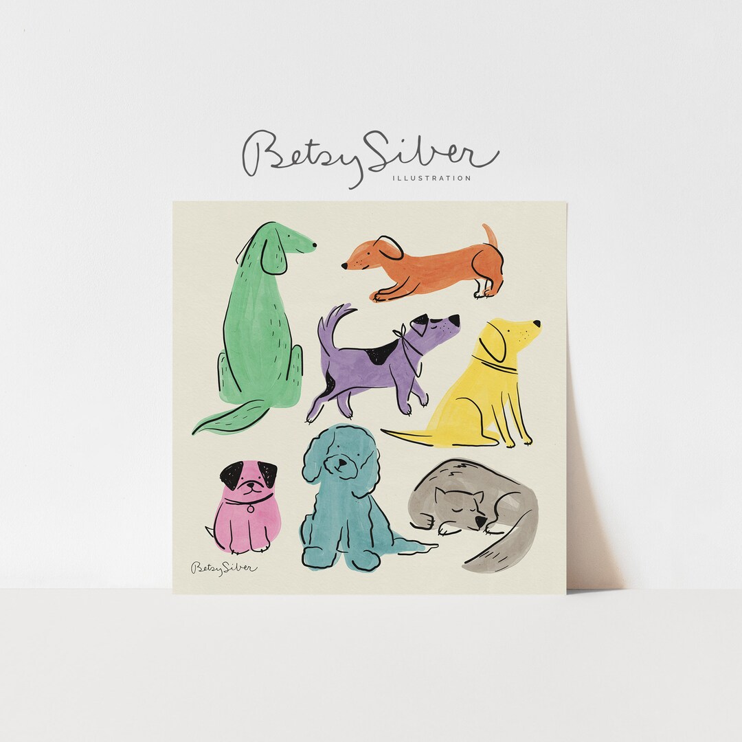 Dog Pack Art Print | Kid Room Decor | Nursery Wall Art | Dog Wall Art ...