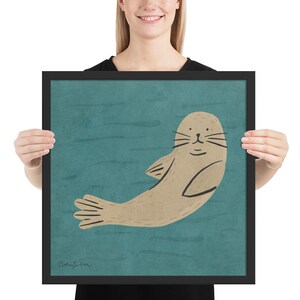 Framed Seal Art Print | Kid Room Decor | Nursery Wall Art | Nautical ...
