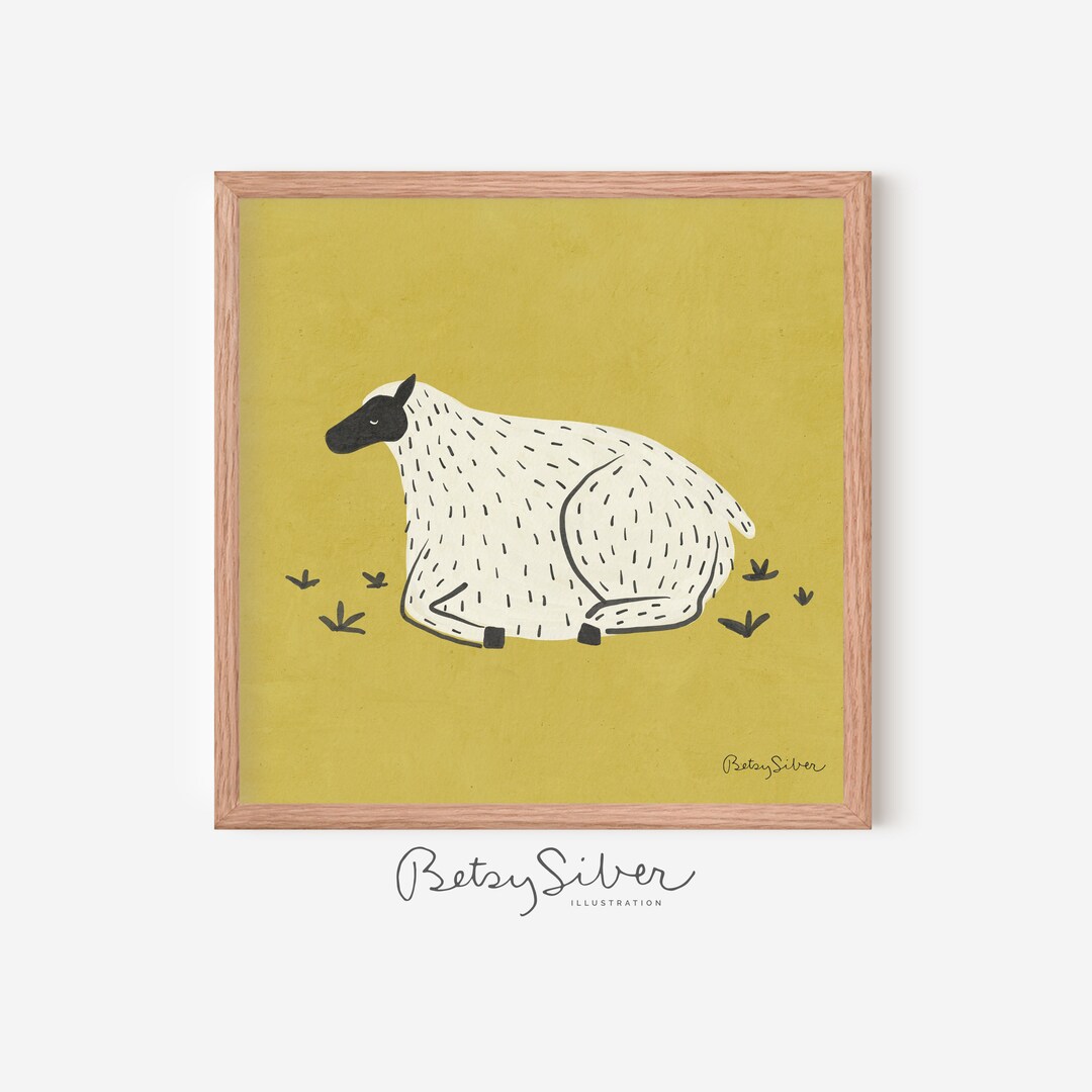 Framed Sheep Art Print | Kid Room Decor | Nursery Wall Art | Sheep Wall ...