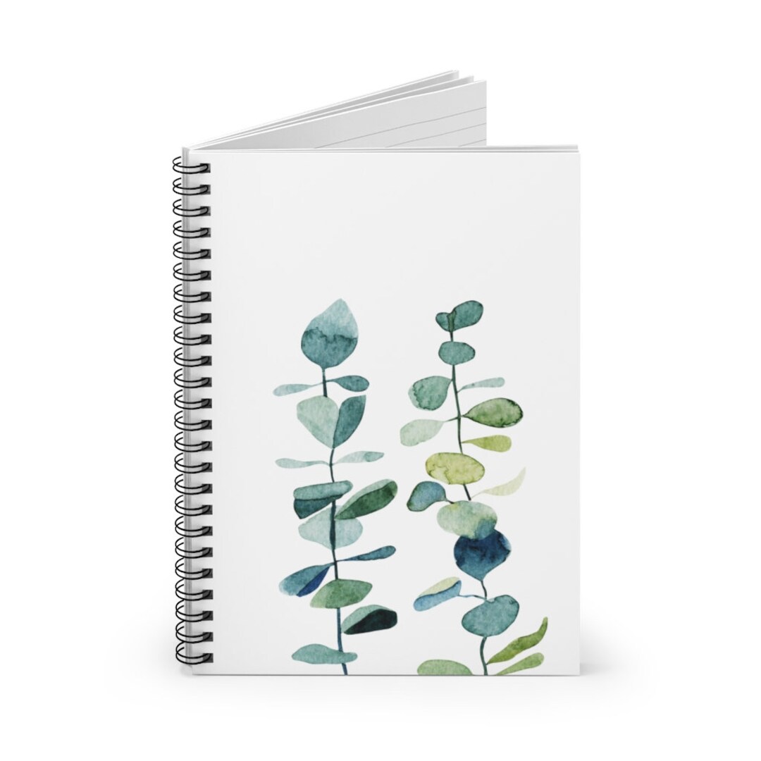Notebook Spiral Ruled Line Minimalist Eucalyptus - Etsy