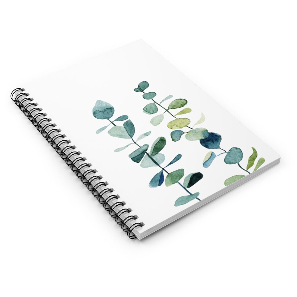 Notebook Spiral Ruled Line Minimalist Eucalyptus - Etsy