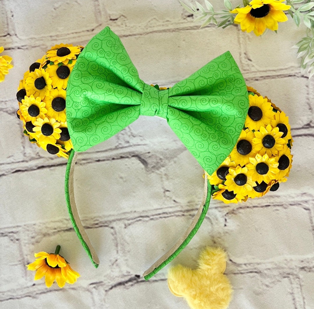 Sunflower Minnie Floral Ears With Sunflower Mickey Ears Mickey Ears ...