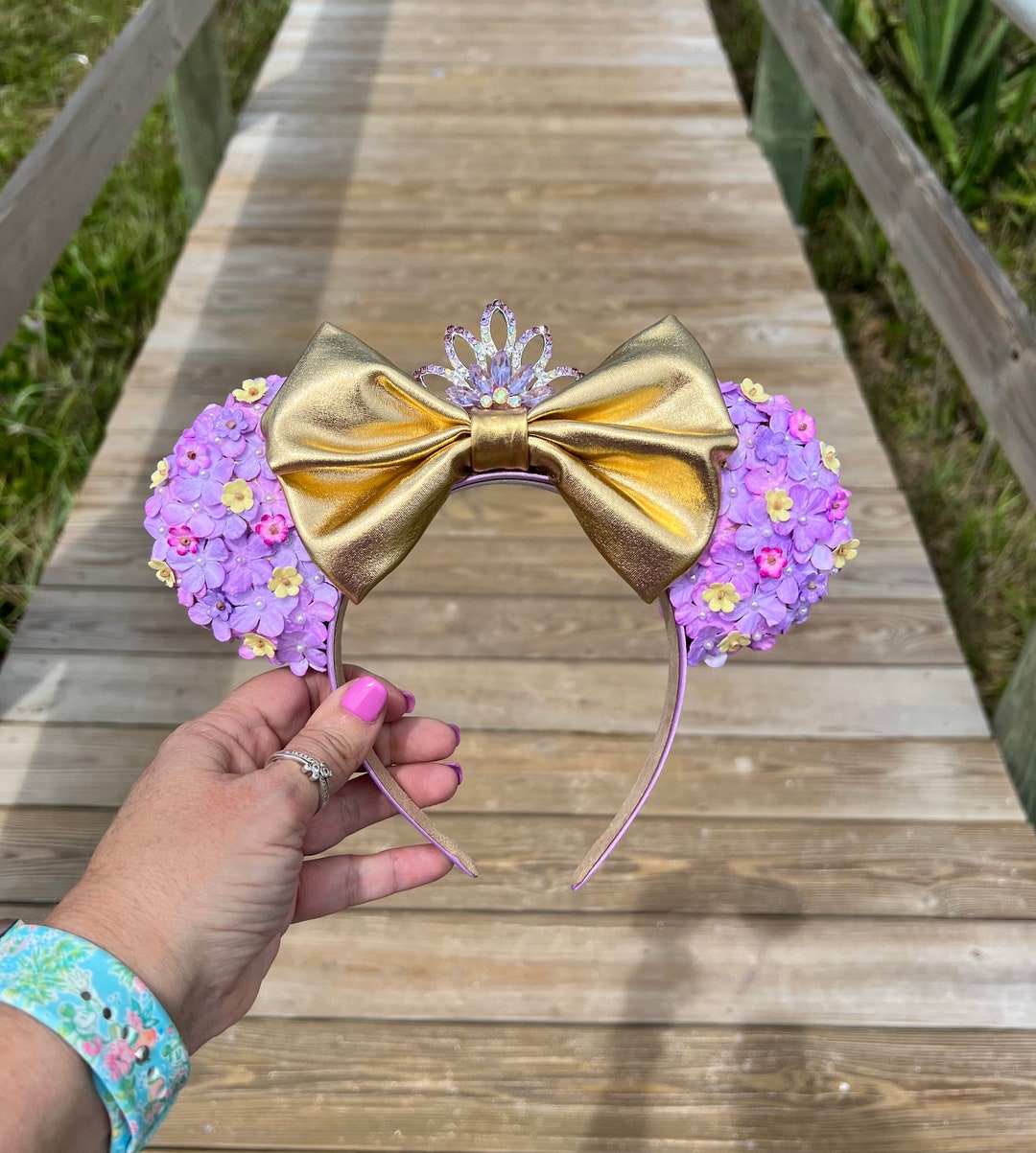 Rapunzel Ears Floral Mickey Ear Princess Ear for Adult Tangled Mickey ...
