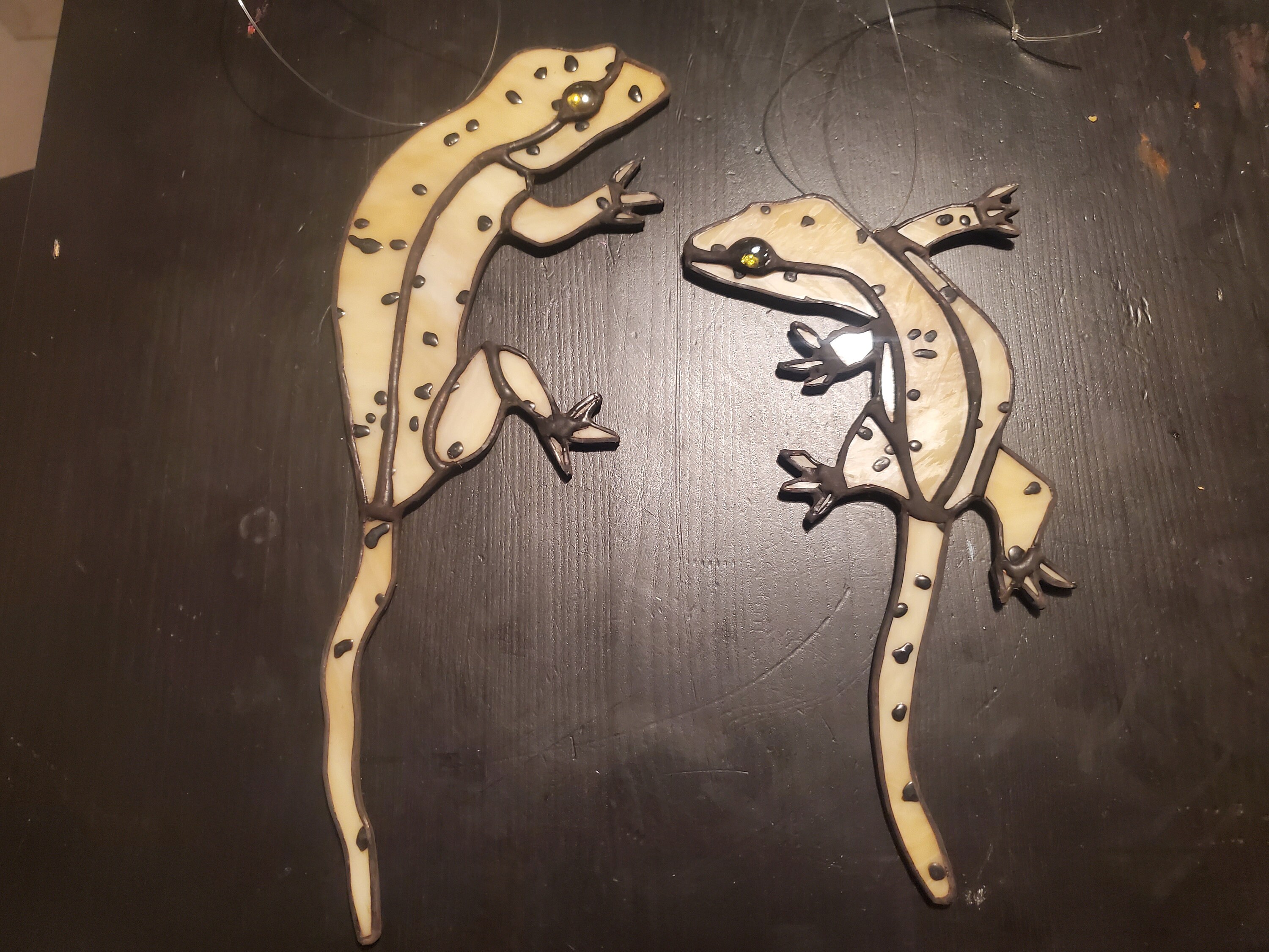 Dalmation Crested Gecko Stained Glass - Etsy