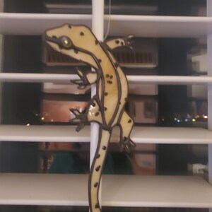 Dalmation Crested Gecko Stained Glass - Etsy
