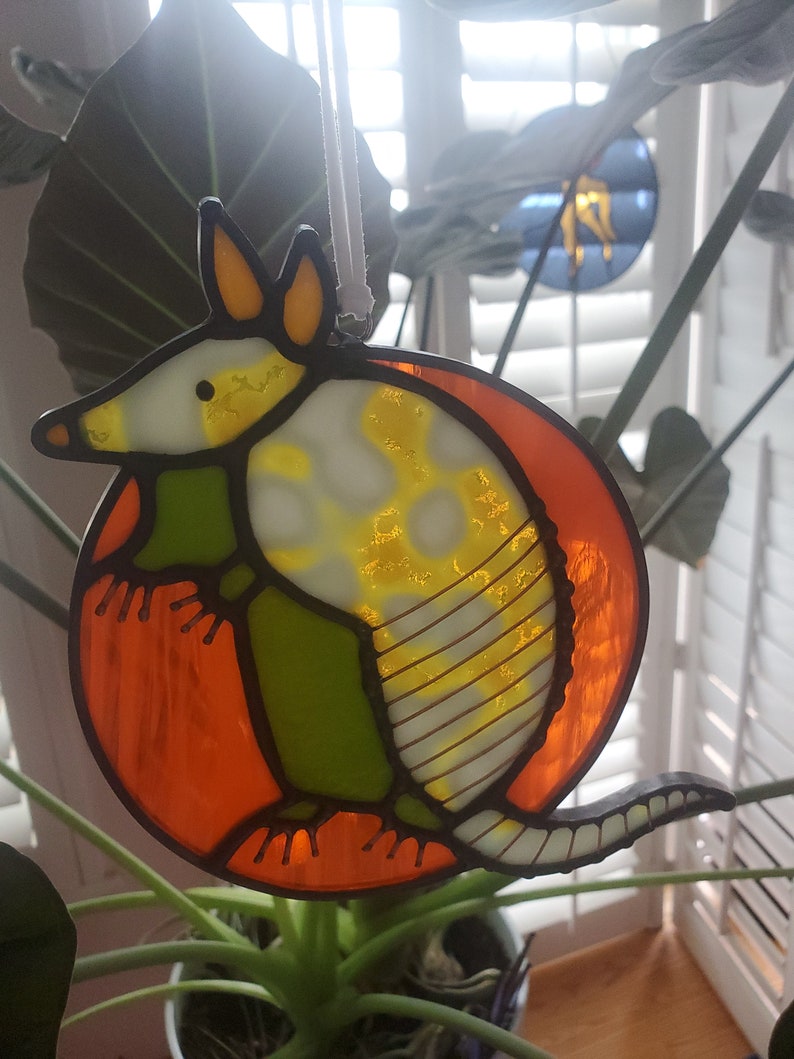 Mottled Stained Glass Armadillo - Etsy