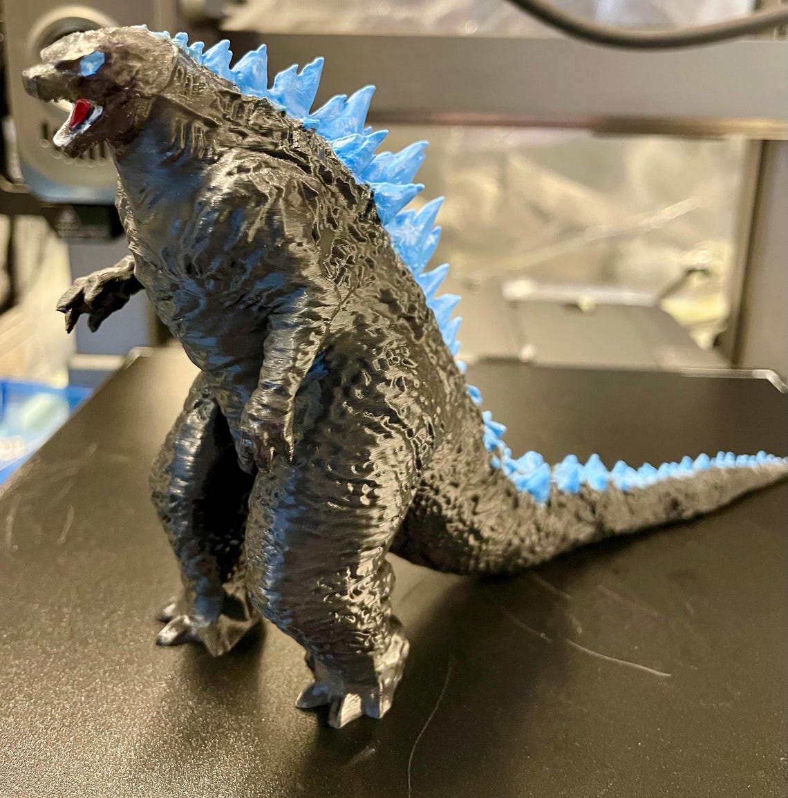 Classic 3D Printed Godzilla With Blue Neon Dorsal Plates and Eyes! This ...