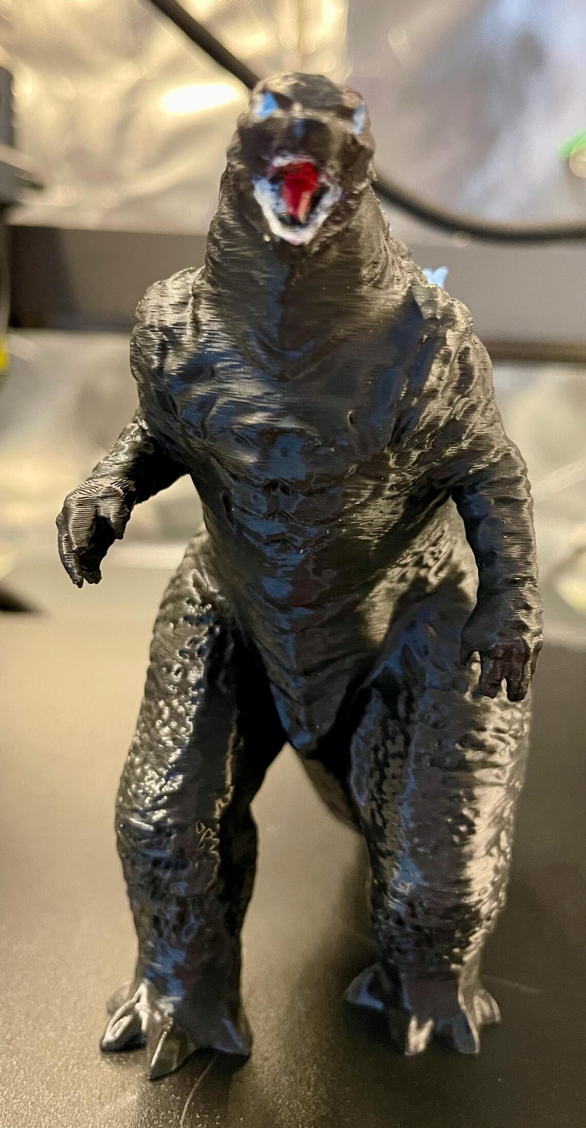 Classic 3D Printed Godzilla With Blue Neon Dorsal Plates and Eyes! This ...