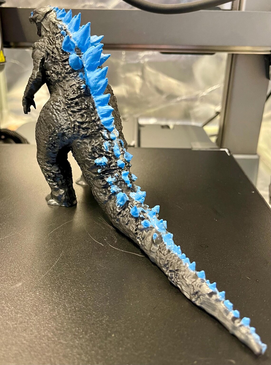 Classic 3D Printed Godzilla With Blue Neon Dorsal Plates and Eyes! This ...
