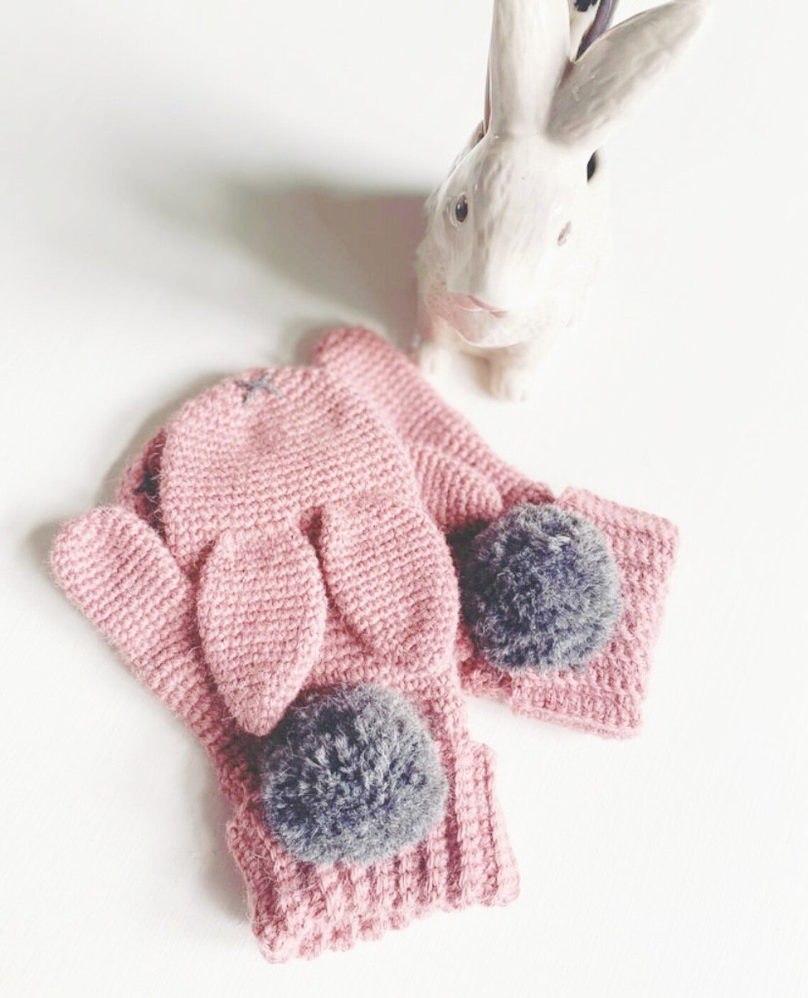 PATTERN ONLY - Crochet Bunny Gloves. Fingerless and Mitten Options ...