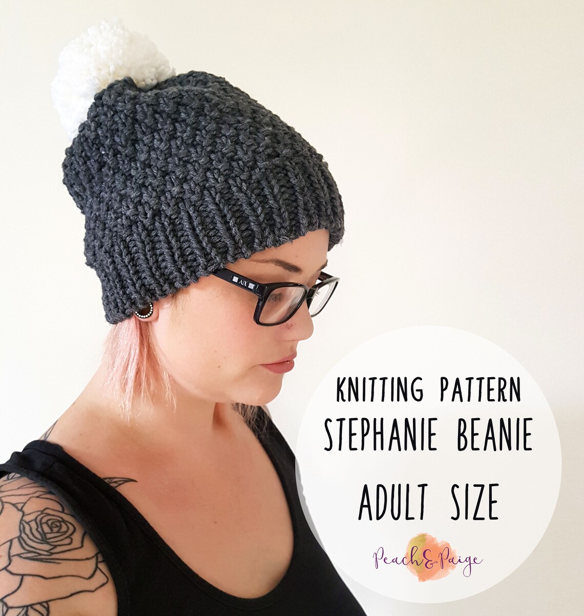PATTERN ONLY - Adult Chunky Knit Stephanie Beanie. Knitting Pattern - Etsy