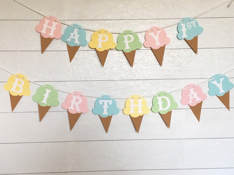 Ice Cream Banner/ Ice Cream Birthday Banner/ Ice Cream Party/ - Etsy