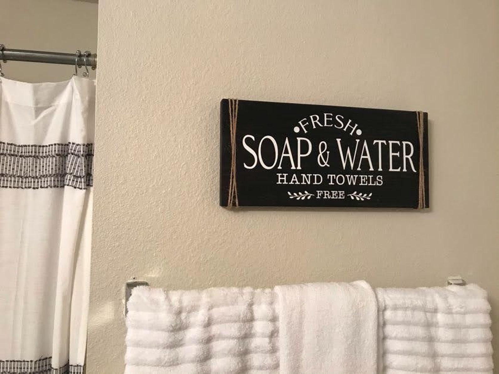 Bathroom Decor Wash Your Hands Hand Towels - Etsy