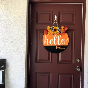 Front Door Decor Hello Fall Unique Autumn Gift Fall - Etsy