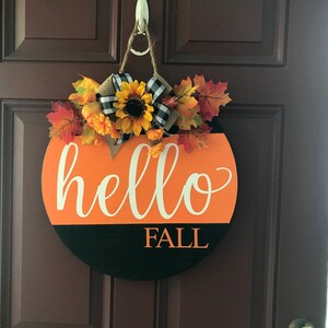 Front Door Decor Hello Fall Unique Autumn Gift Fall - Etsy