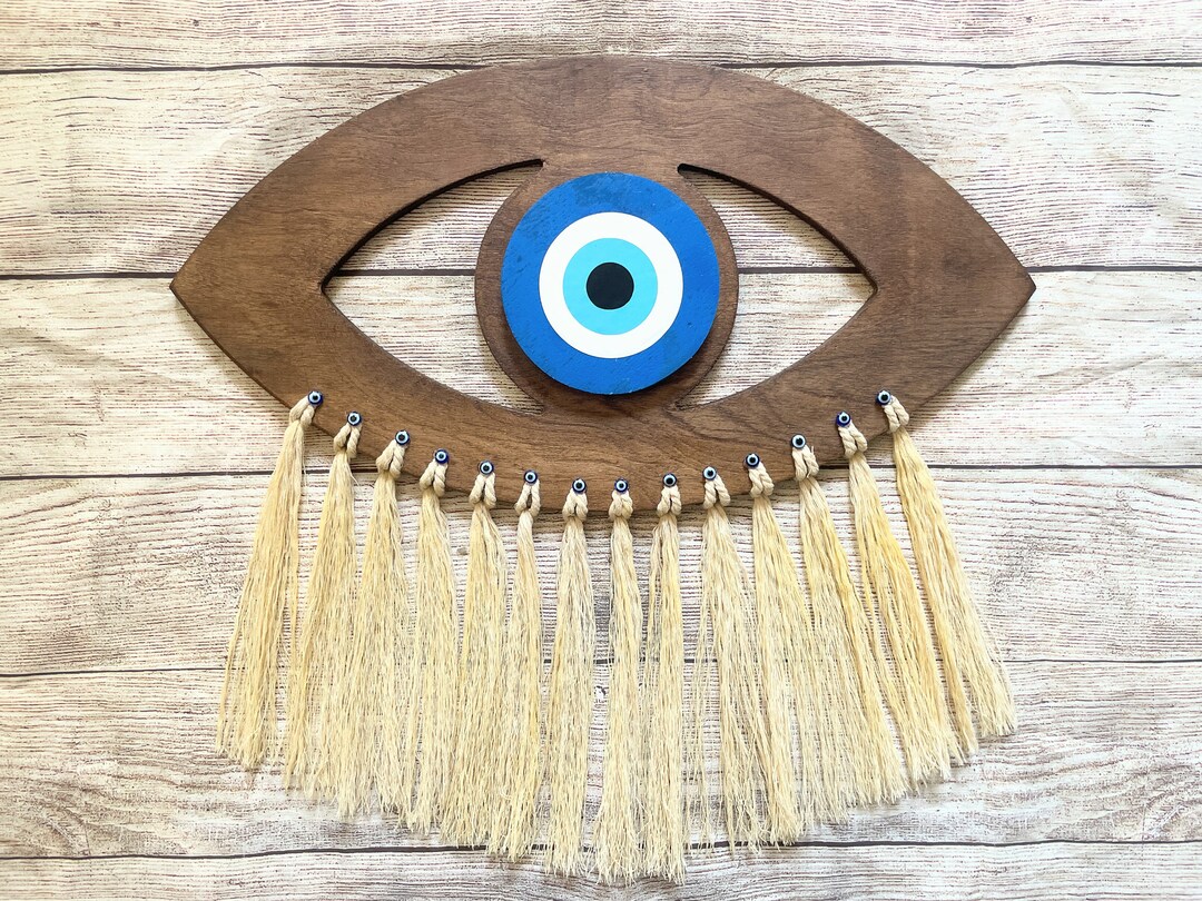 Lashed Evil Eye Wall Art Wooden Evil Eye Wall Hanging Wall Decoration ...
