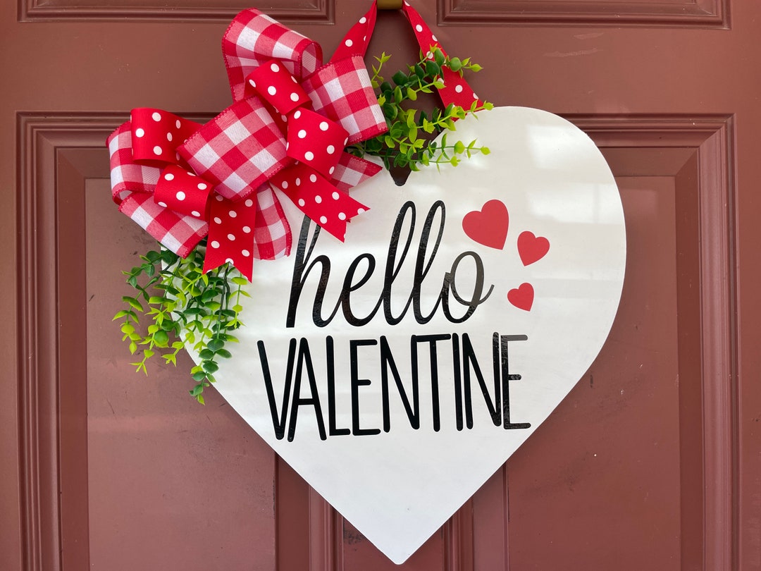 Front Door Decor Valentines Front Door Decor Hello Valentine Valentines ...