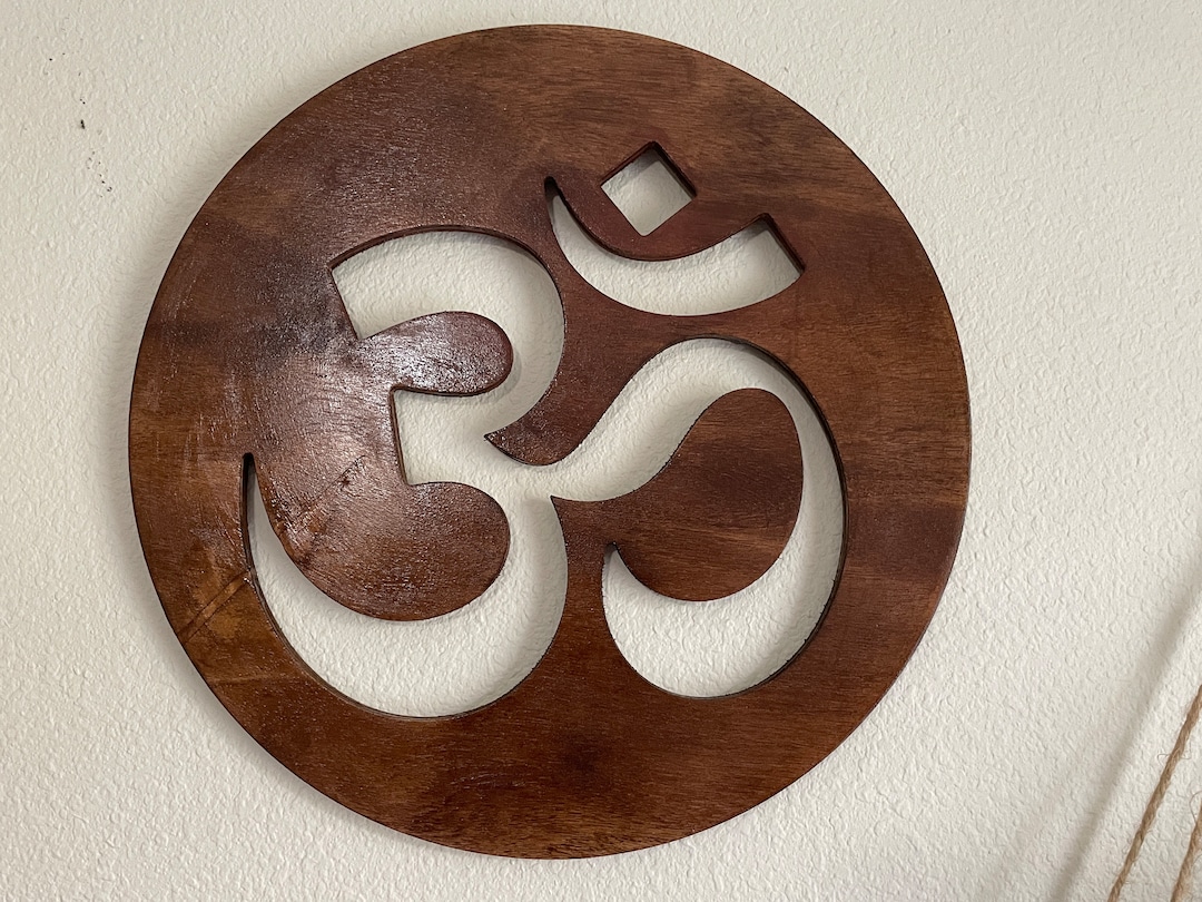 Om Sign / Yoga Namaste / Om Symbol / Hindu Wood Wall Decor / Modern ...