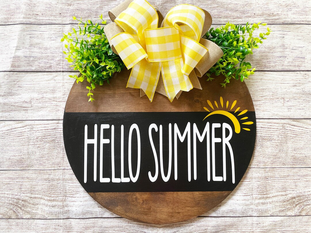 Front Door Decor Hello Summer Wreath Summer Door Hanger - Etsy