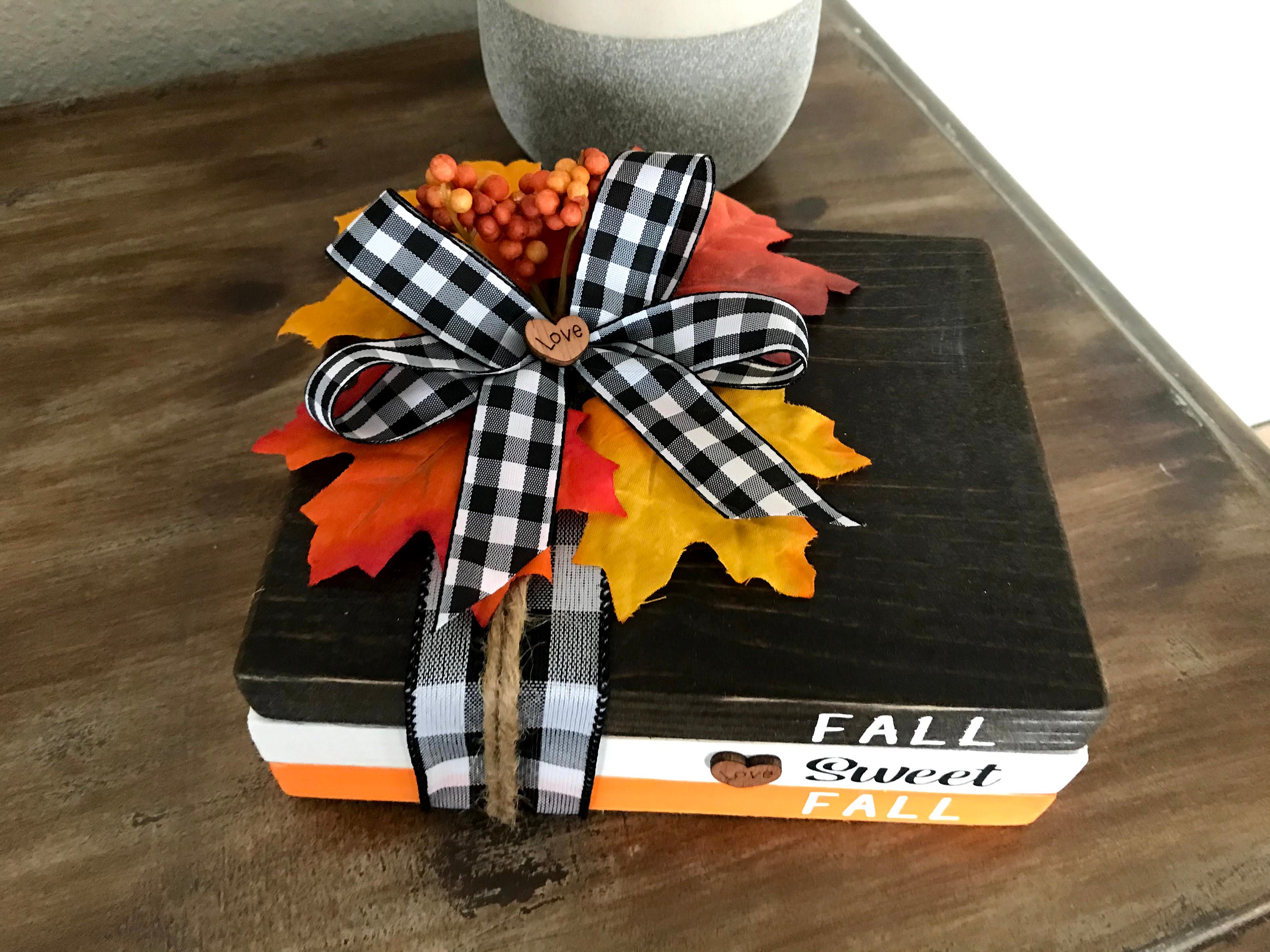 Farmhouse Book Stacks Farmhouse Decor Fall Sweet Fall | Etsy
