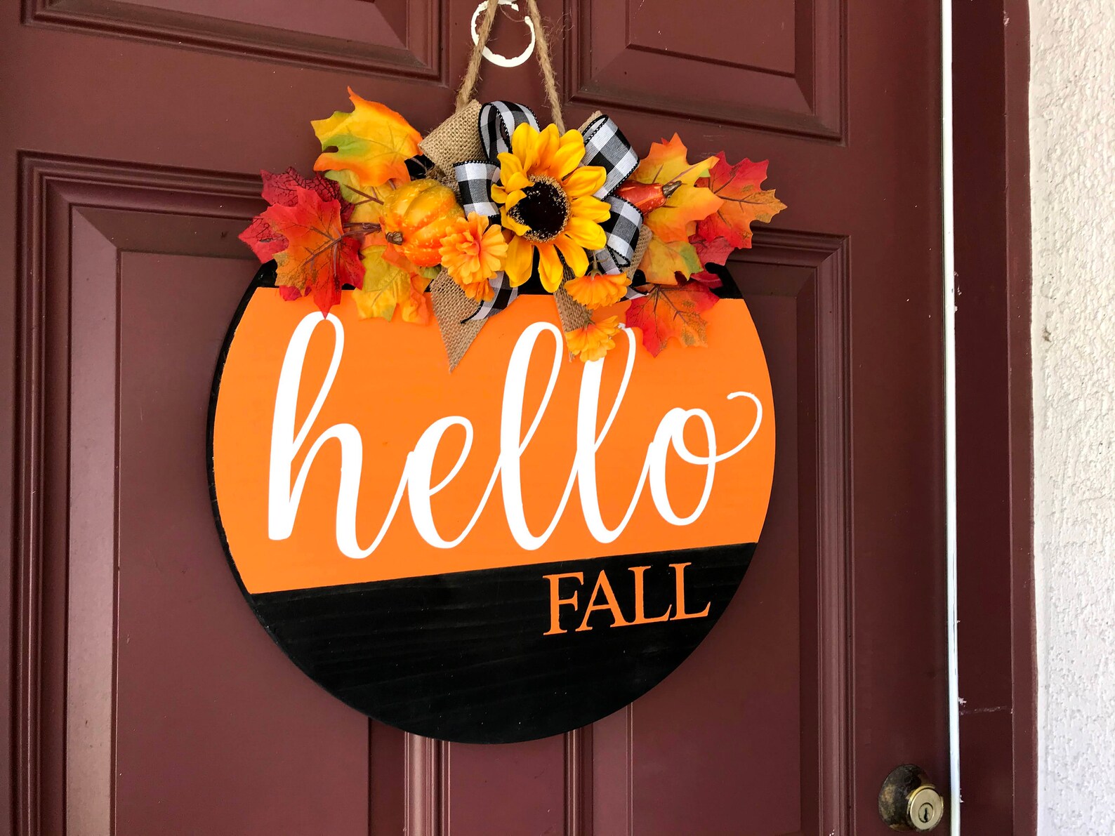 Front Door Decor Hello Fall Unique Autumn Gift Fall - Etsy