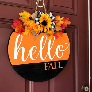Front Door Decor Hello Fall Unique Autumn Gift Fall - Etsy